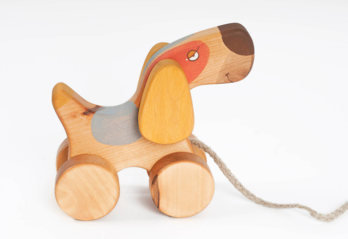 Wooden Pull Toy Terrier Dog | littlelightcollective
