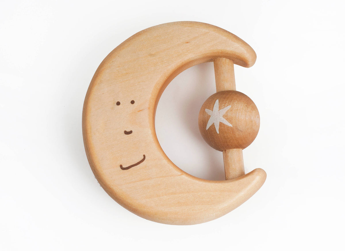 Wooden Teething Toy Moon | littlelightcollective